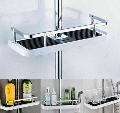 Bathroom Shelf Shower Pole Caddy Rack Storage Organiser Tray Holder ...