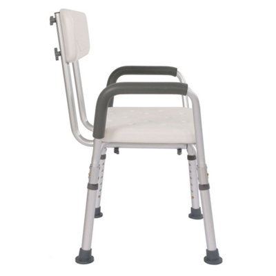 Bathroom Shower Bath Safety Chair with Arms - White