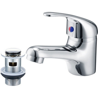 Bathroom Single Lever Chrome Mono Basin Sink Mixer Tap with Slotted ...