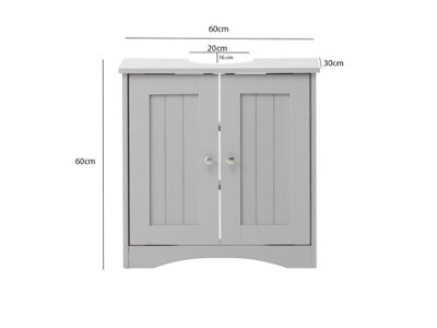 Bathroom Sink Cabinet Under Basin Unit Cupboard Storage Furniture Grey