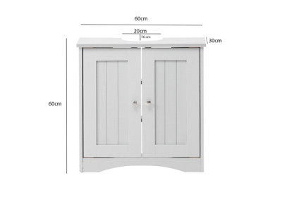 Bathroom Sink Cabinet Under Basin Unit Cupboard Storage Furniture White
