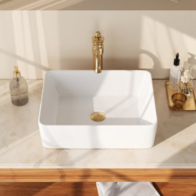 Bathroom Sink, DeerValley Ceramic Rectangular Bathroom Vessel Basin ...