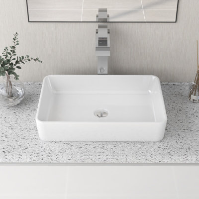 Bathroom Sink, DeerValley Ceramic Rectangular Bathroom Vessel Basin ...