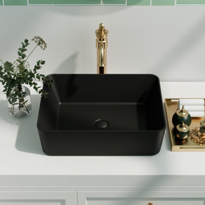 Bathroom Sink, DeerValley Rectangular Bathroom Vessel Basin, Ceramic ...