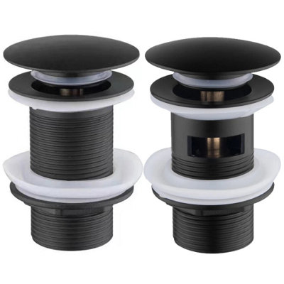 Bathroom Slotted Click Clack Basin Wastes Black Plumbing