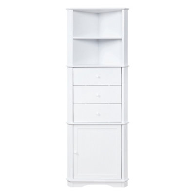 Bathroom Storage Cabinet corner unit with 2 open Shelves 1 Door and 3 ...