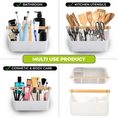 Bathroom Storage / Makeup Organiser 7 Compartments Home Kitchen Utensil ...