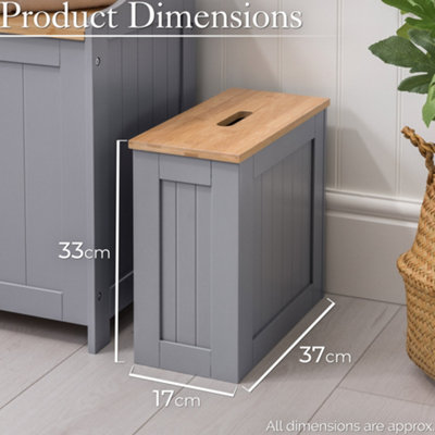 Grey and bamboo bathroom storage store