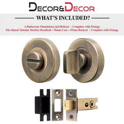 Bathroom Turn And Release Thumbturn with Fire Rated Tubular Mortice ...