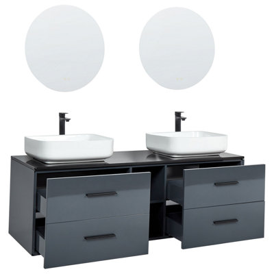 Bathroom Vanity Set PILAR 150 cm 52 cm 49 cm Grey
