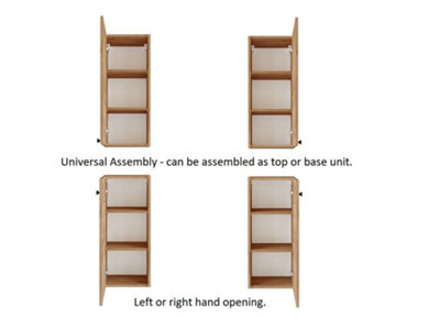 Bathroom Wall Cabinet Small Slimline Cupboard Universal Top Base ...