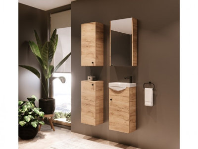 Bathroom Wall Cabinet Small Slimline Cupboard Universal Top Base ...