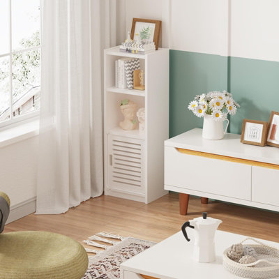 Bathroom Waterproof Cabinet,White Floor Standing Storage Cabinet, Small ...