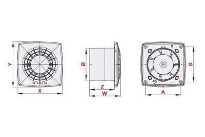 Bathroom White Wall 12V Extractor Fan 100mm Ventilator