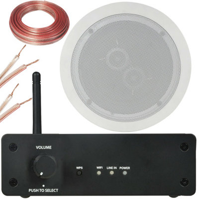 Bathroom Wi Fi Ceiling Speaker Kit Wireless Amp & 1x Dual Tweeter ...