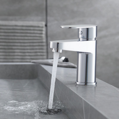 BATHWEST Basin Mixer Tap Hot and Cold Single Lever Basin Sink Mixer Tap ...