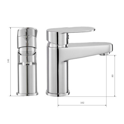 BATHWEST Basin Mixer Tap Hot and Cold Single Lever Basin Sink Mixer Tap ...