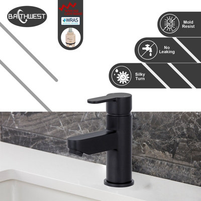 BATHWEST Basin Mixer Tap Matte Black Bathroom Sink Taps Single Lever ...