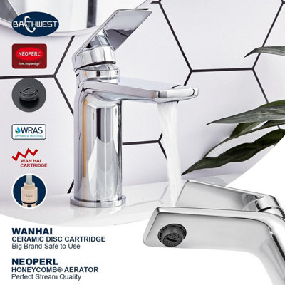 BATHWEST Basin Mixer Taps Modern Monobloc Basin Taps Single Handle ...