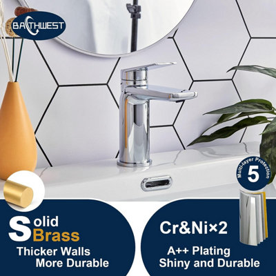 BATHWEST Basin Mixer Taps Modern Monobloc Basin Taps Single Handle ...