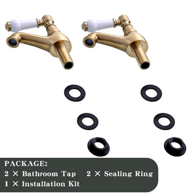Shop BATHWEST Basin Taps Pair Bathroom Sink Taps Lever Twin Pair Hot ...