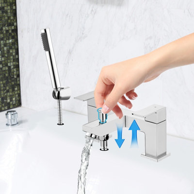 BATHWEST Bath Filler Shower Taps Mixer Deck Mount Bath Tub Taps ...