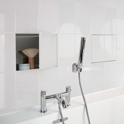 BATHWEST Bath Taps with Shower Chrome Brass Round Bathroom Sink Tap ...