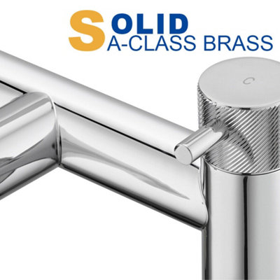 BATHWEST Bath Taps with Shower Chrome Brass Round Bathroom Sink Tap ...