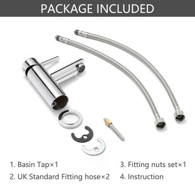 BATHWEST Bathroom Basin Sink Mixer Taps & Waste Chrome Mono Basin Tap ...