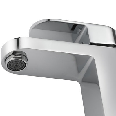 BATHWEST Bathroom Sink Taps with Pop Up Waste Mono Chrome Brass Basin ...
