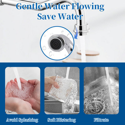 BATHWEST Kitchen Mixer Tap 360 Swivel Spout with Twin Levers Victoria ...