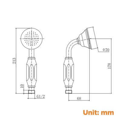 BATHWEST Large Traditional Victorian Shower Head Handset Bath Mixer ...