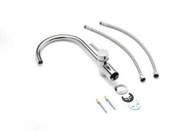 BATHWEST Modern Kitchen Sink Tap with UK Standard Fittings Single Lever ...