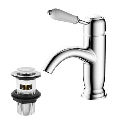 BATHWEST Traditional Victorian Style Bathroom Chrome Brass Basin Sink ...