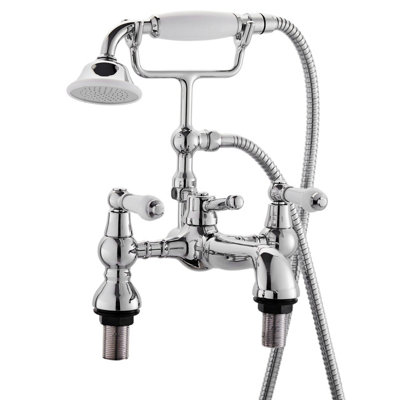 BATHWEST Victorian Bath Taps with Shower Traditional Telephone Bathroom ...