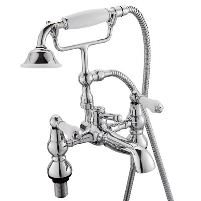 BATHWEST Victorian Bath Taps with Shower Traditional Telephone Bathroom ...