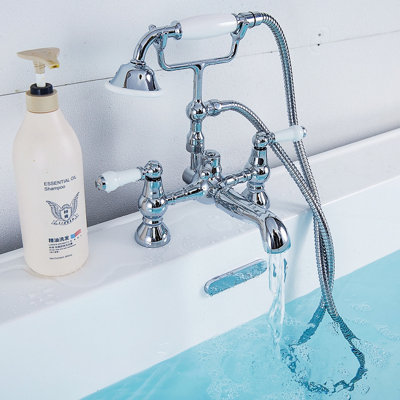 BATHWEST Victorian Bath Taps with Shower Traditional Telephone Bathroom ...