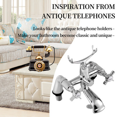 BATHWEST Victorian Traditional Telephone Bathroom Bathtub Filler Tap ...
