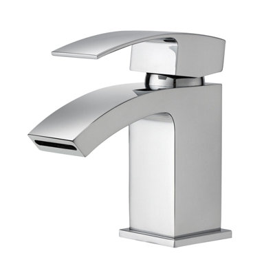 BATHWEST Waterfall Basin Sink Mixer Taps Monobloc Chrome Bathroom Taps ...