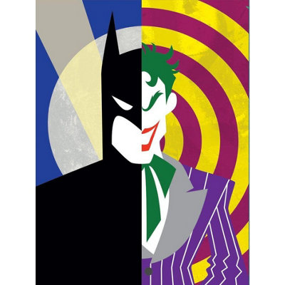 BATMAN HALF HALF THE JOKER CANVAS PRINT MULTICOLOURED (80CM X 60CM)