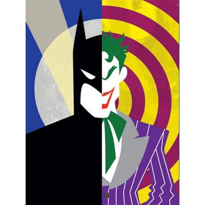 Batman Half Half The Joker Canvas Print Multicoloured (80cm x 60cm)