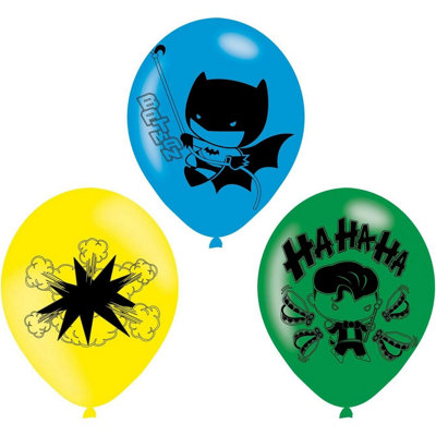 Batman Latex Party Balloon (Pack of 6) Yellow/Green/Blue (One Size)