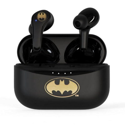 Batman Logo Wireless Earbuds Black/Gold (One Size) | DIY at B&Q