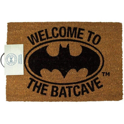 Batman Welcome To The Bat Cave Door Mat Brown (One Size) | DIY at B&Q