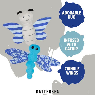 Battersea Cat Butterfly & Dragon Fly Plush Catnip Toys