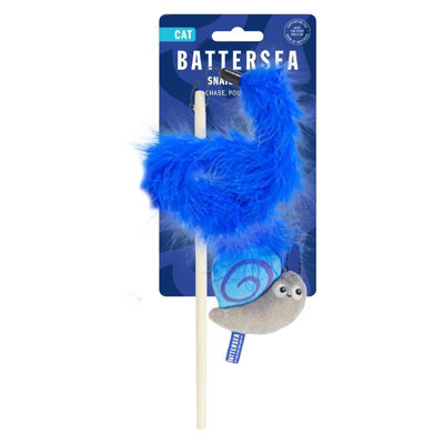 Battersea Cat Catnip Snail Teaser Feather Wand