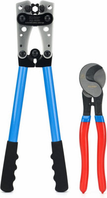 Battery Cable Lug Crimping Tool for 8, 6, 4, 2, 1, 1/0 AWG Heavy Duty ...