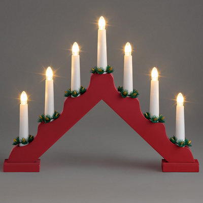 Battery Christmas Candle Bridge Christow (Red)
