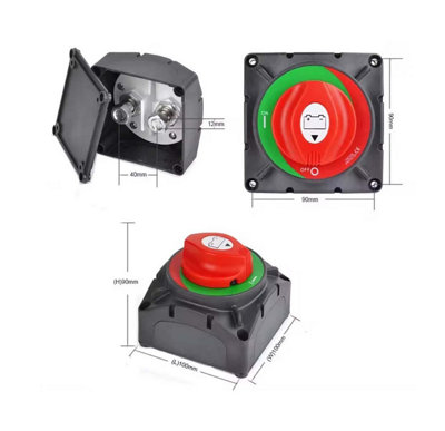 Battery Disconnect Switch 600A 12V 24V 48V M12 Heavy Duty Cut Off Isolator