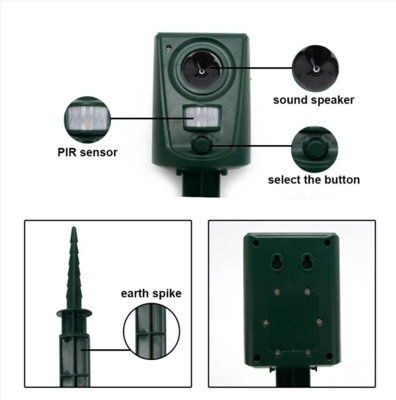 Battery Operated Cat Repellent Ultrasonic Cat Scarer with ...